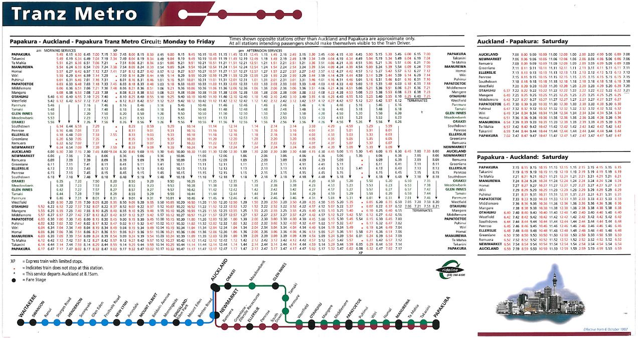 How far the rail timetable has come - Greater Auckland