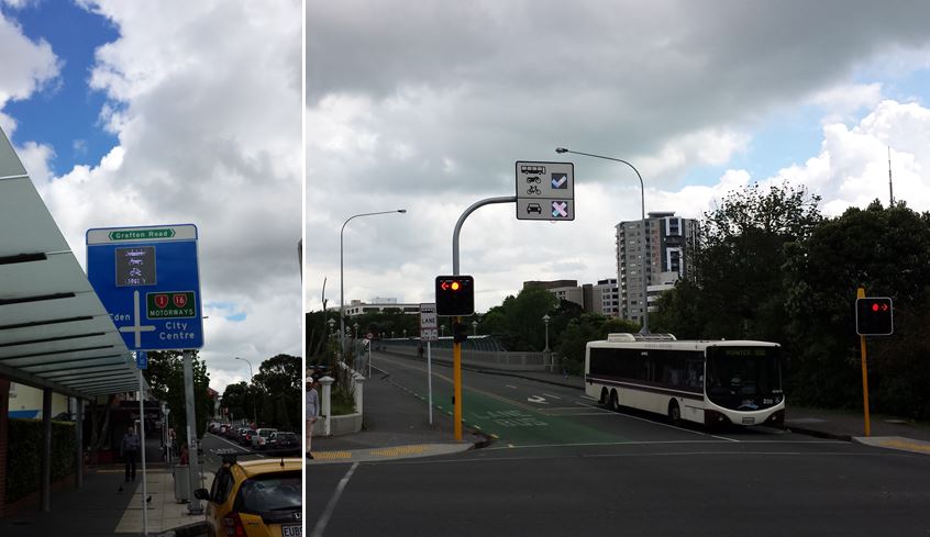 Grafton Bridge Bus Signs - Greater Auckland