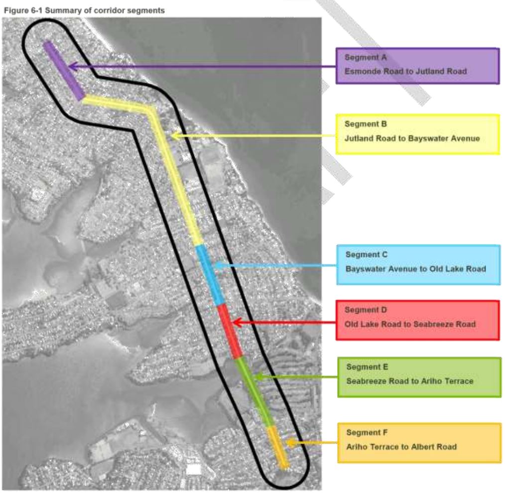 Lake Rd CMP Corridor Segments - Greater Auckland