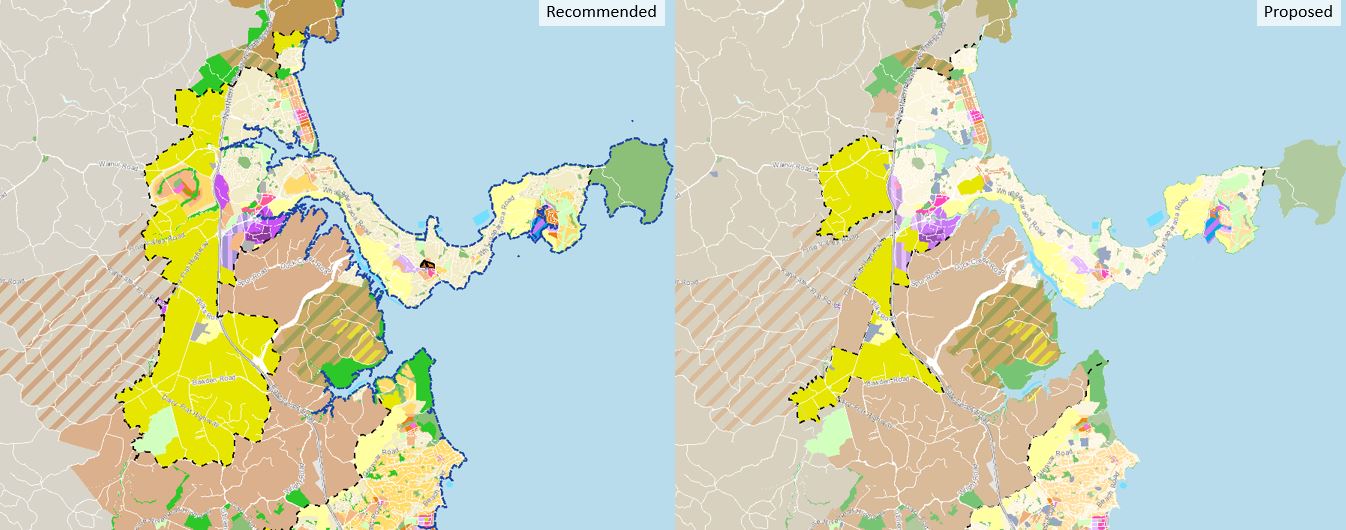 Recommended UP - Zoning - Hibiscus Coast compare - Greater Auckland