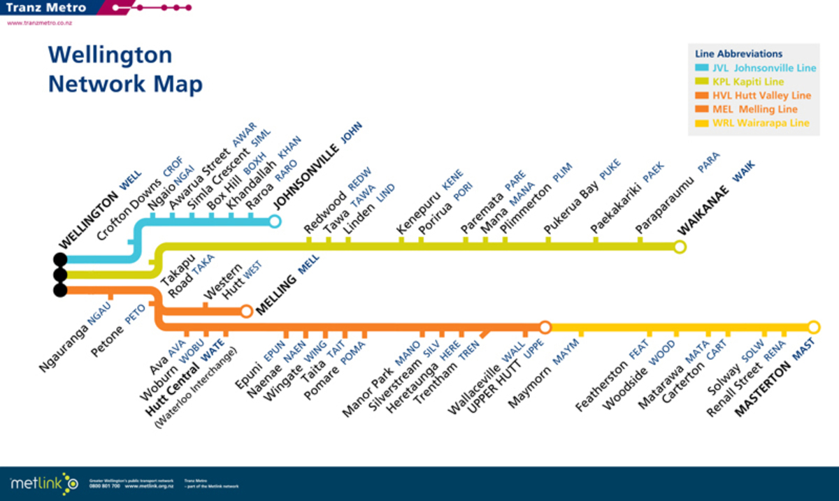Wellington Train Map - Greater Auckland