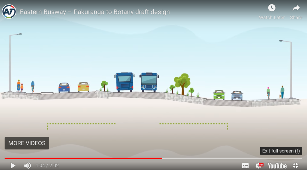 Eastern Busway cross section - Greater Auckland