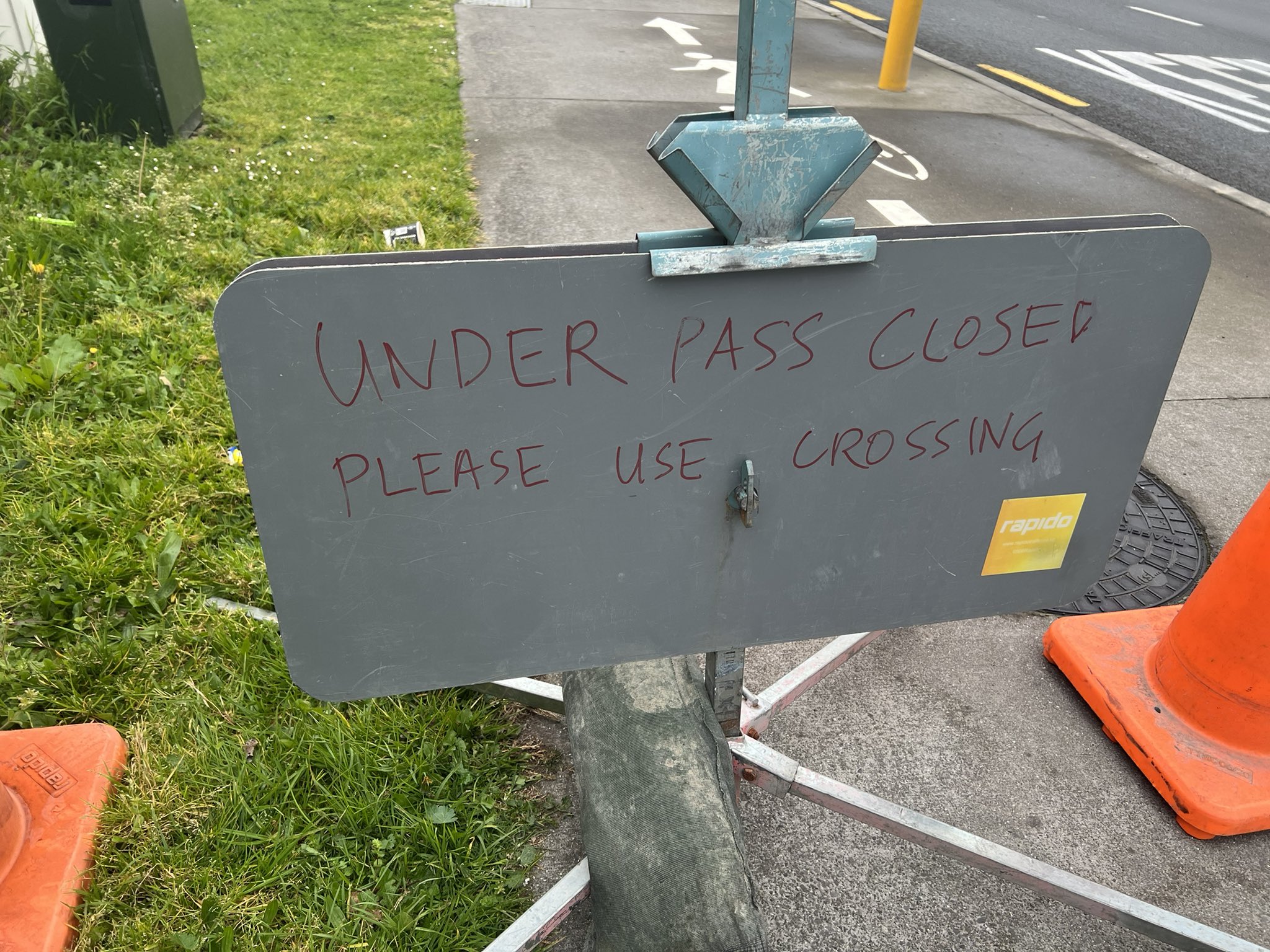 Writing on back of sign2 - Greater Auckland