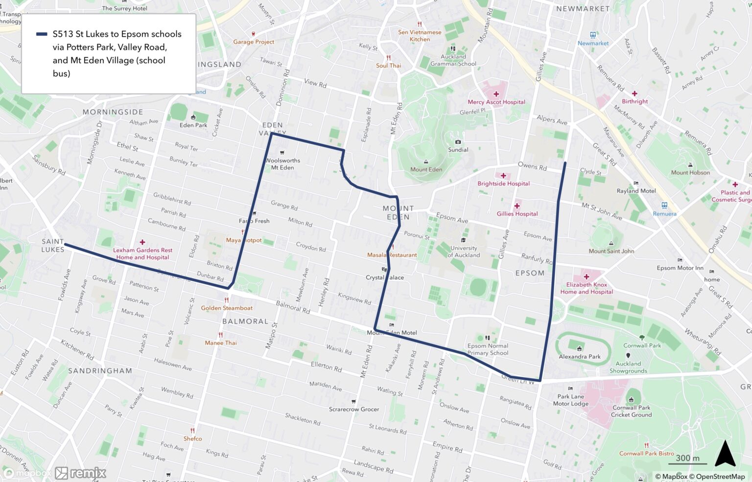 s513-school-bus-map - Greater Auckland